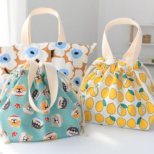 Japanese Style String Lunch Bag Lunch Tote Eco Friendly - Etsy