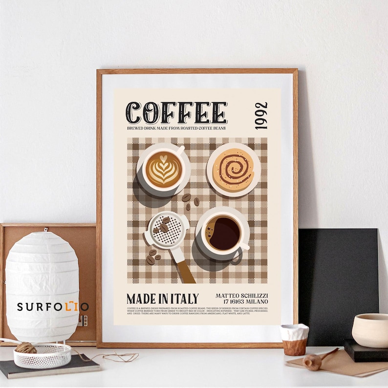 Boho Coffee Poster Copper Coffee Poster Boho Coffee Cup Art - Etsy