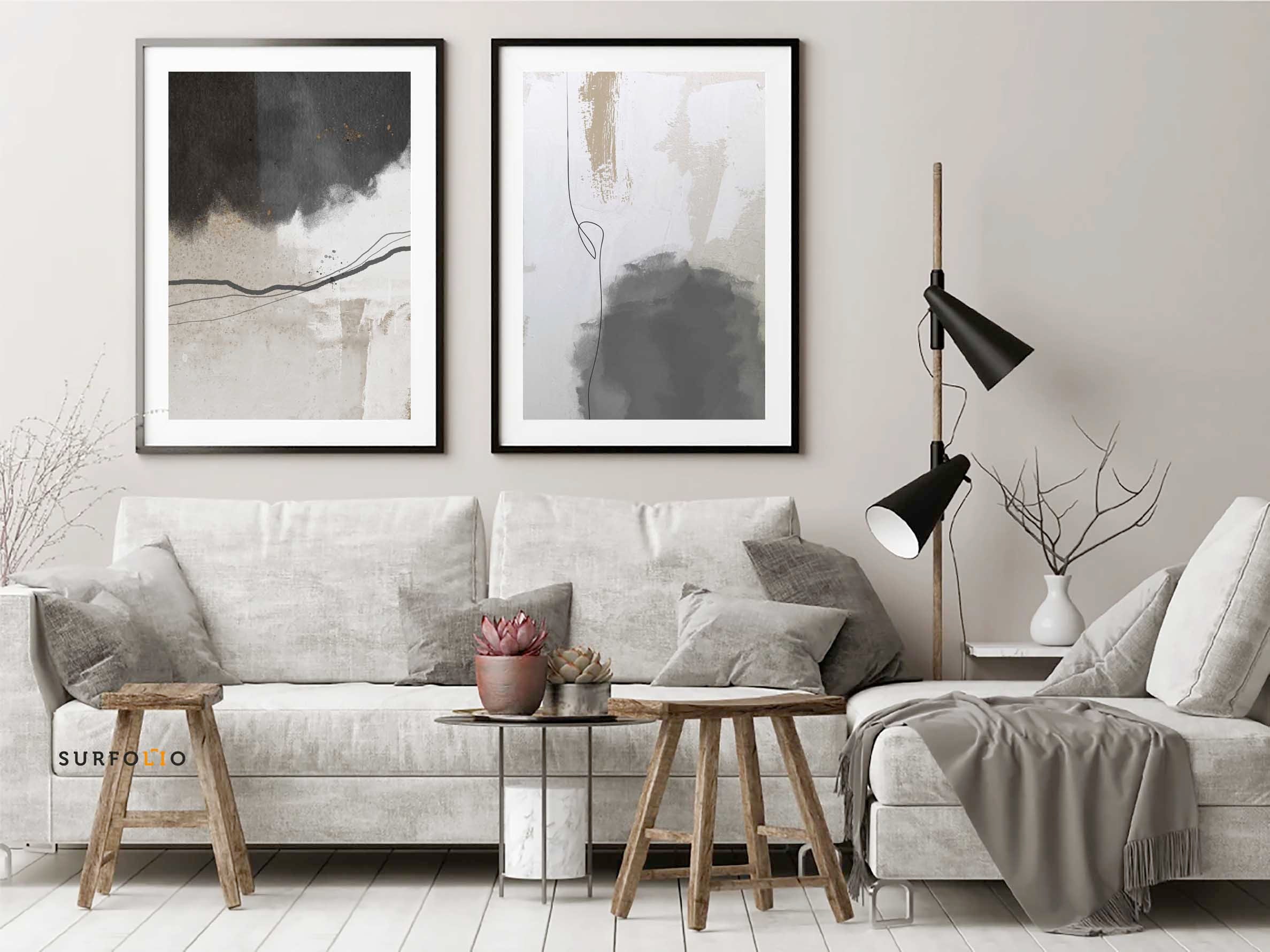 Beige Grey Poster Gray Abstract Poster Minimalist Earth - Etsy