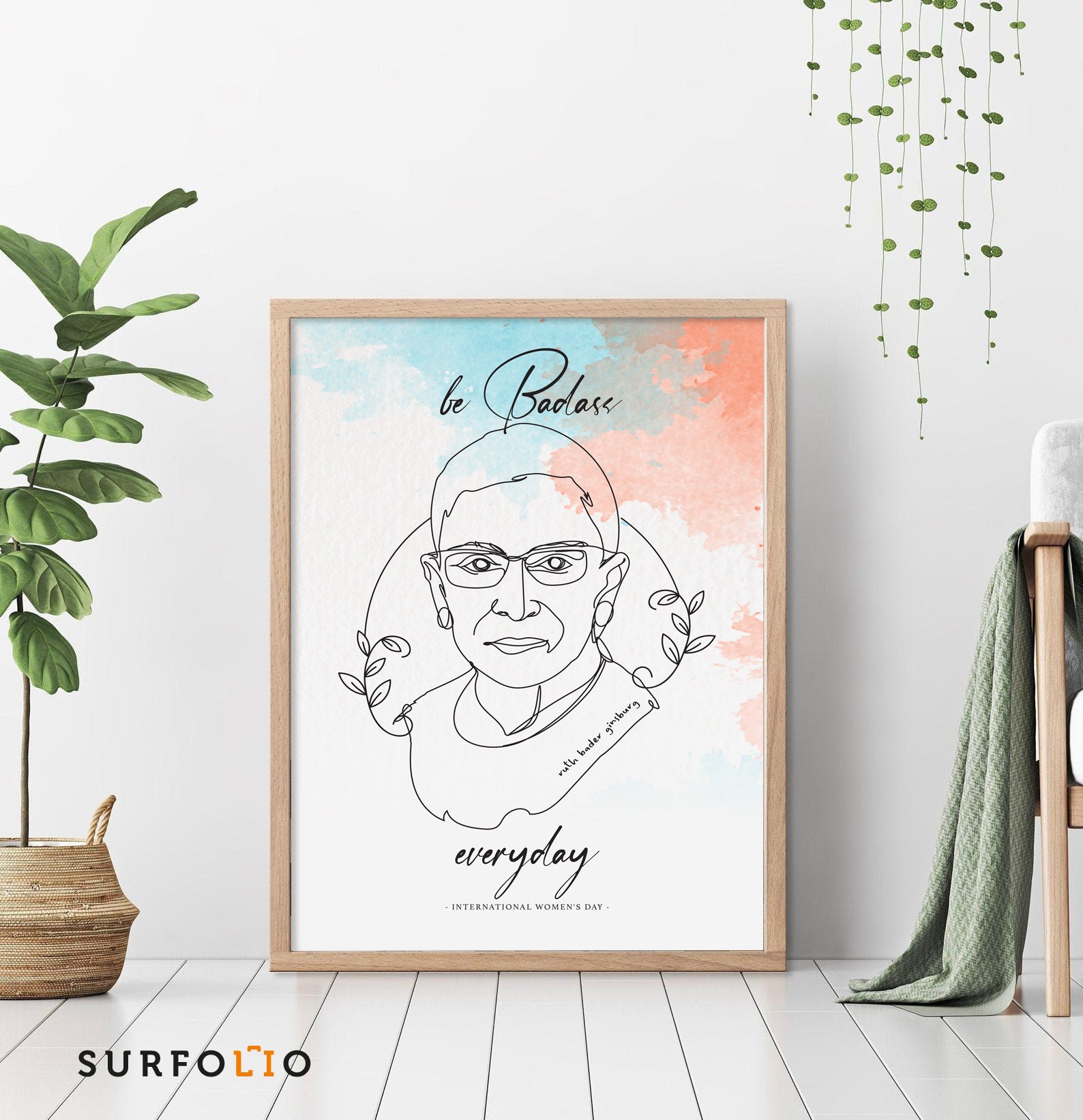 Rbg Poster, Rbg Line Art, Rbg Minimal Art, Rbg Line Wall Art, Rbg ...
