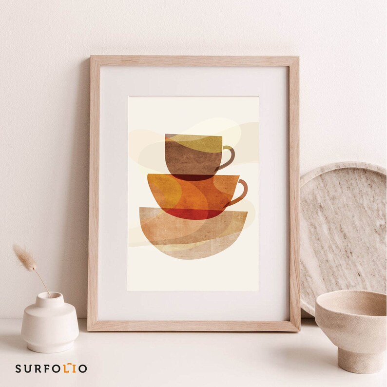 Boho Coffee Print Abstract Coffee Print Coffee Minimalist Art - Etsy