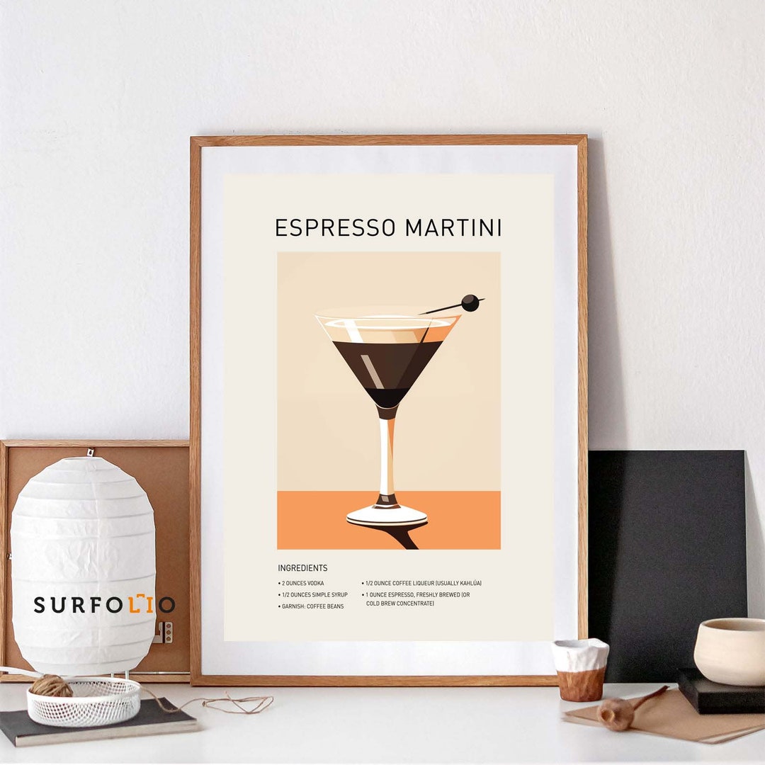 Espresso Martini Cocktail Wall Art Martini Art Print Classic Cocktails ...