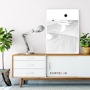 Waves Line Art, Waves Line Minimal, Waves Line Print, Surfing Waves ...