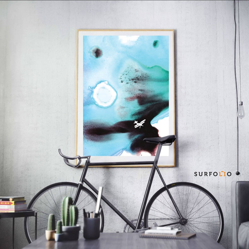 Plane Aerial Print Sea Aerial View Sea and Cloud Print Aqua - Etsy