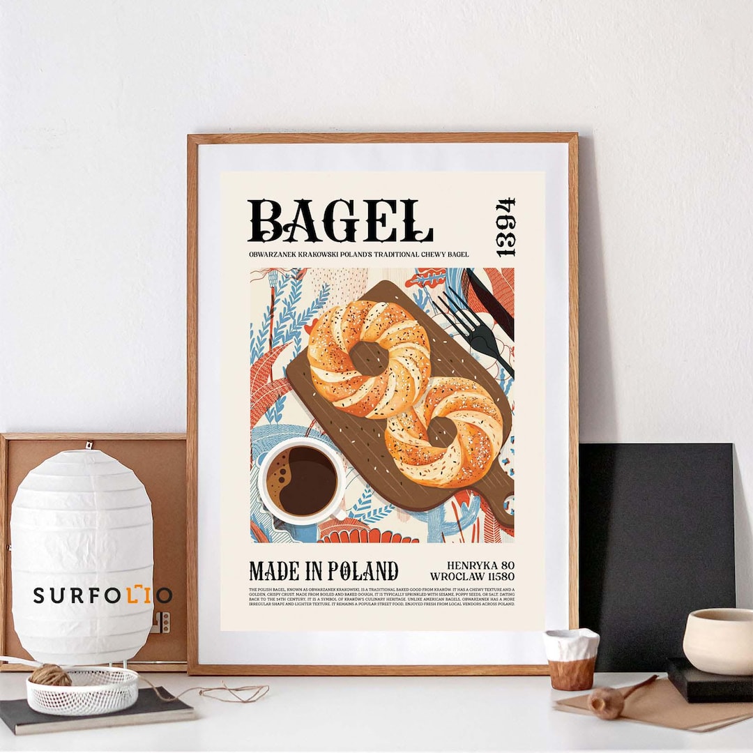 Poland Bagel Art Print Polish Bagel Poster Traditional Obwarzanek ...