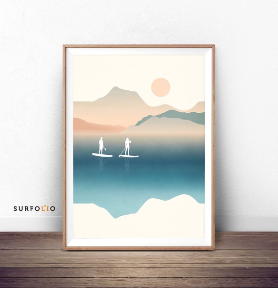 Paddle Board Print Surfers Paradise Stand up Paddle Paddle | Etsy