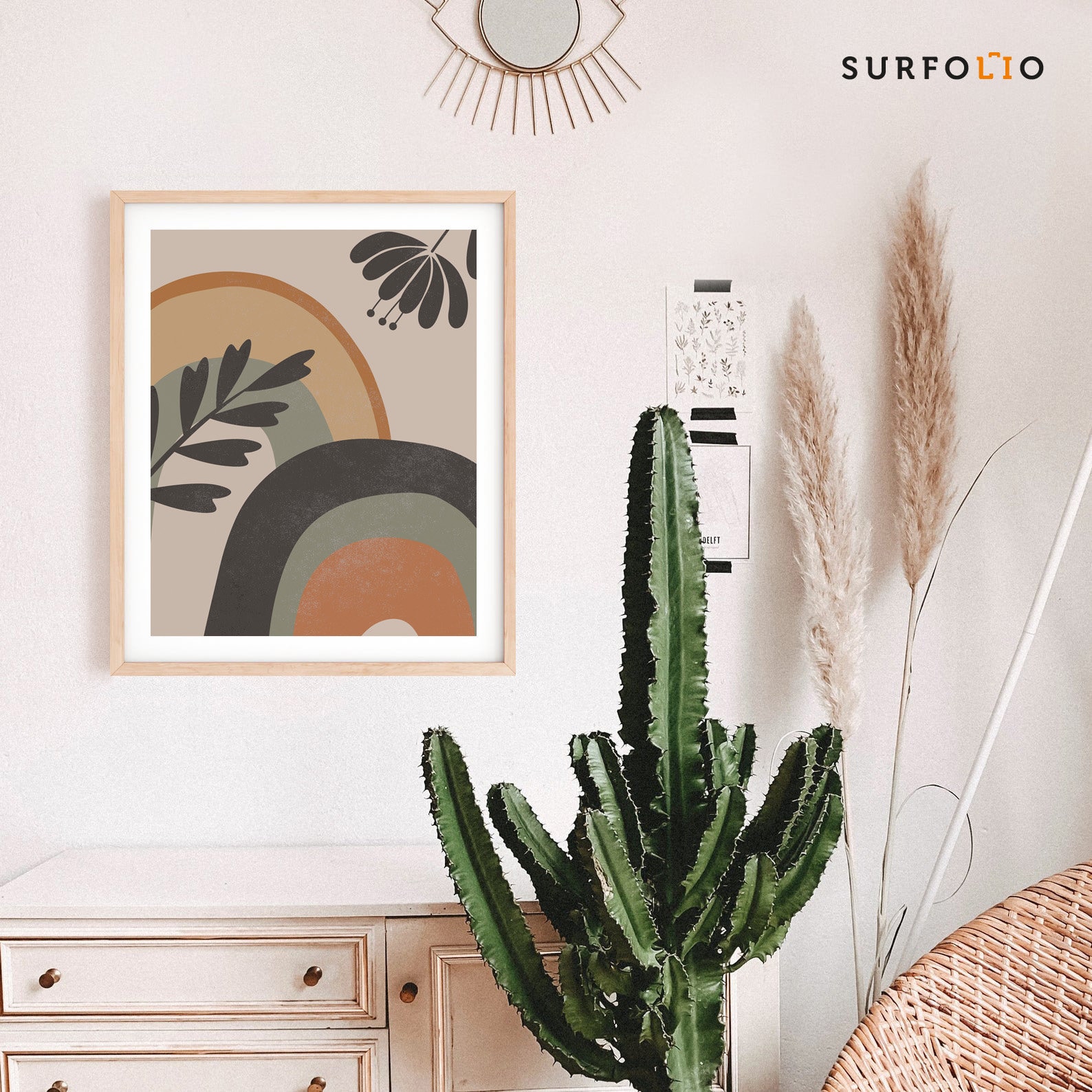 Boho Floral Illustration Boho Leaf Poster Boho Rainbow Poster - Etsy