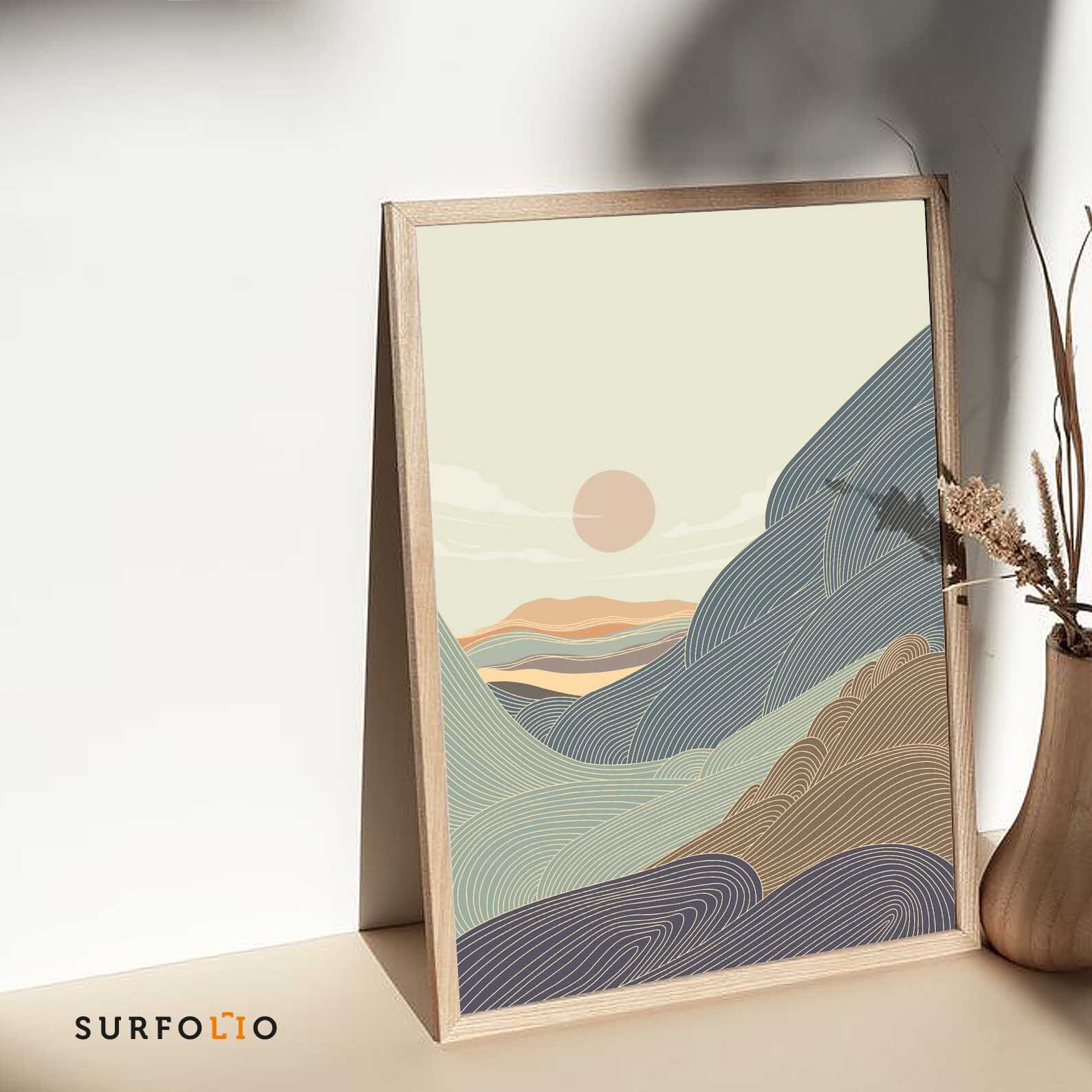 Waves Line Art Waves Line Minimal Waves Line Print Surfing - Etsy