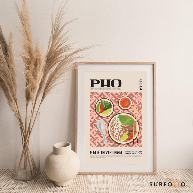 Pho Art Print Pho Noodle Art Pho Soup Poster Pho Vietnam - Etsy