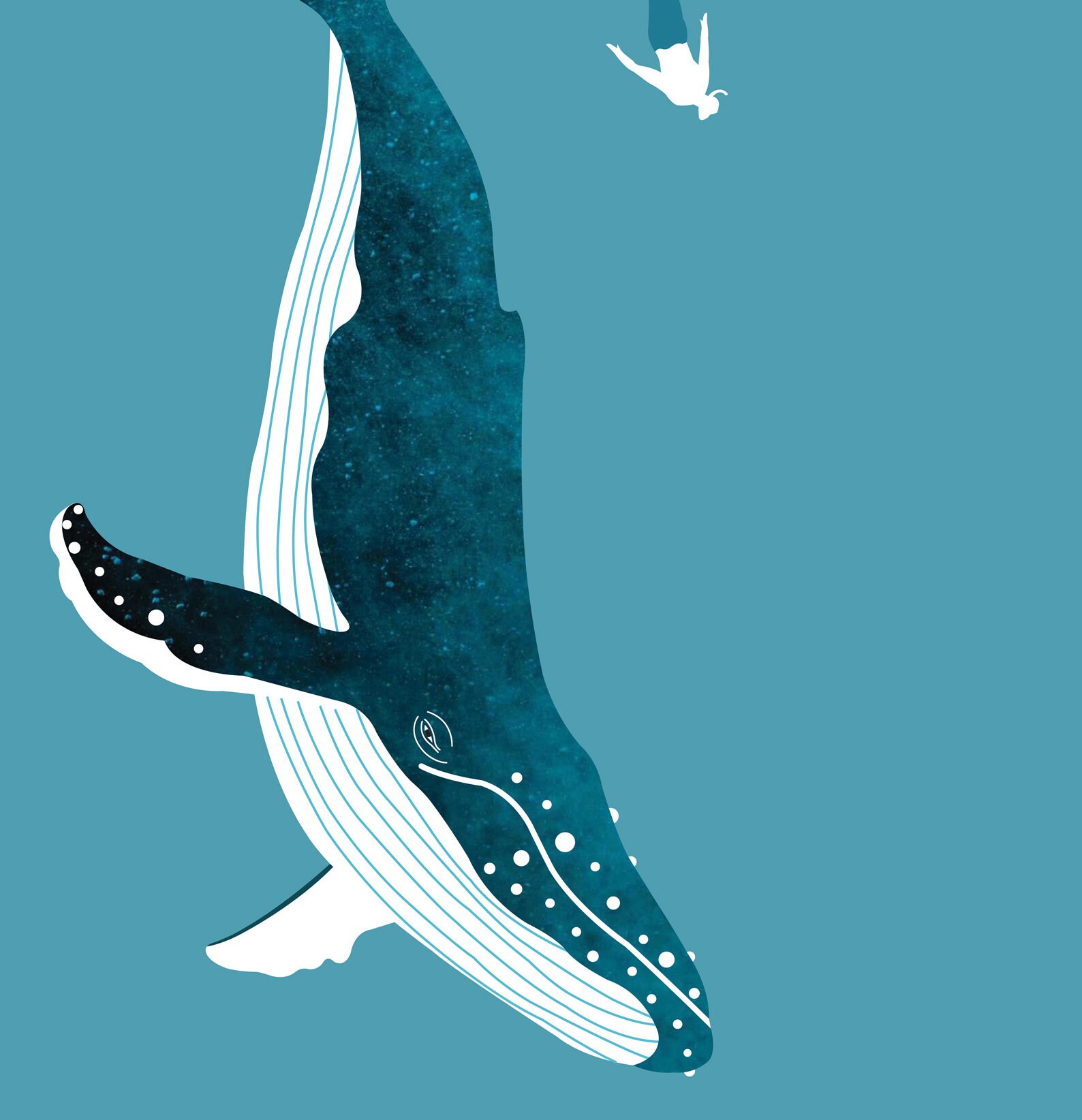 Whale Print Poster Blue Whale Art Whale Wall Art Whale Illustration ...