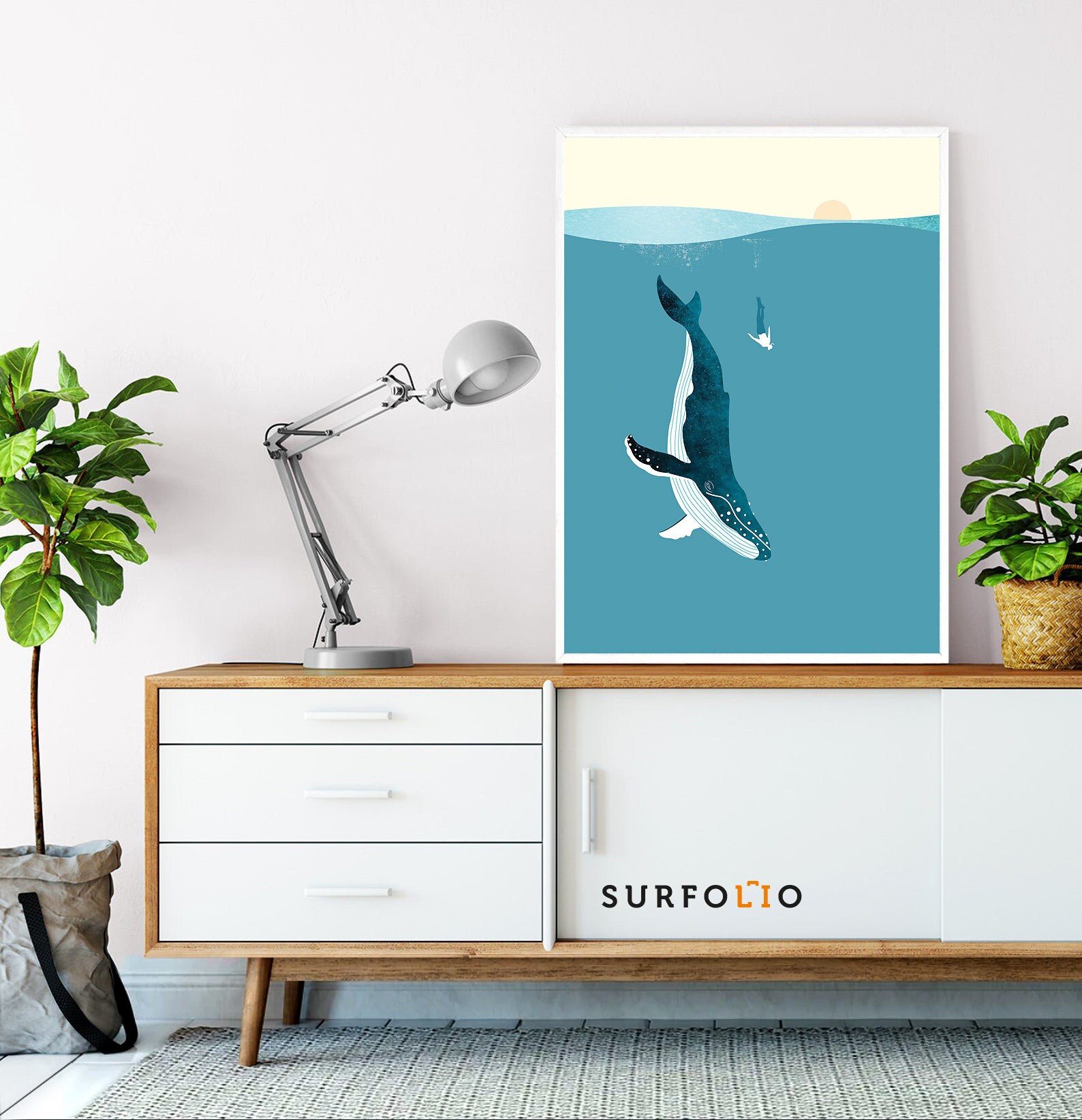 Whale Print Poster Blue Whale Art Whale Wall Art Whale | Etsy