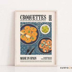 Croquettes Art Print, Croquettes Poster, Croquettes Food Art, Spain ...