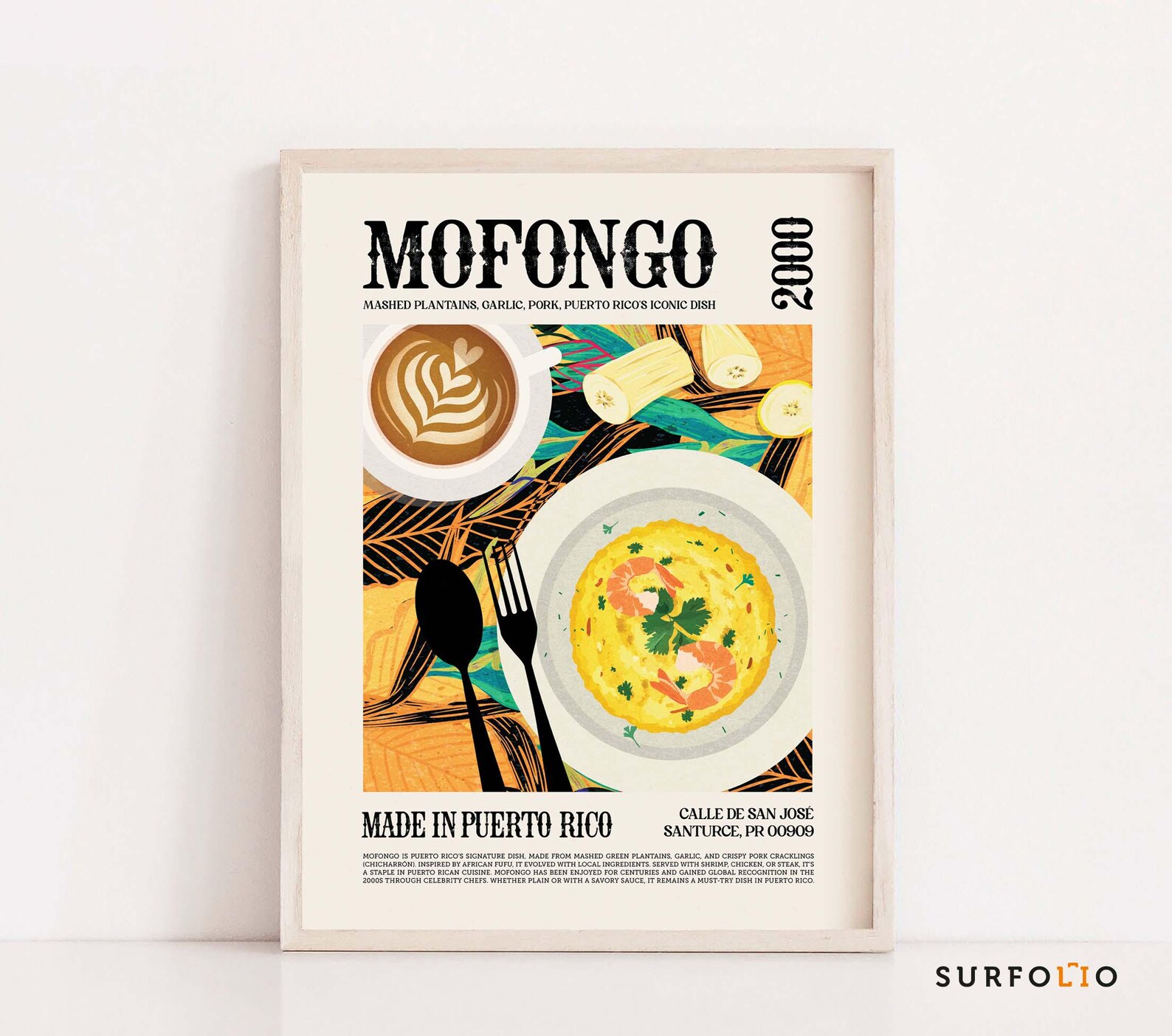 Mofongo Print Puerto Rico Food Caribbean Flavor National Food Latin ...