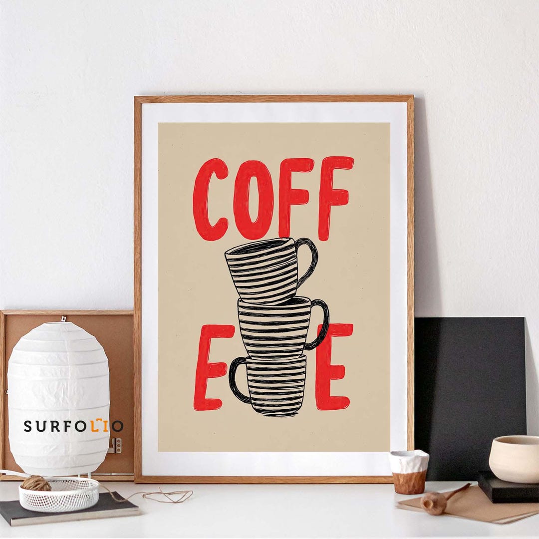 Coffee Wall Art Kitchen Wall Decor Coffee Lover Gift Retro Kitchen Art ...