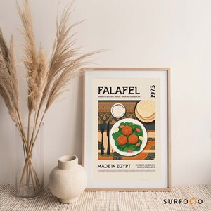 Falafel Print, Egypt Falafel, Egypt Foodie Art, Egypt Retro Art, Egypt ...