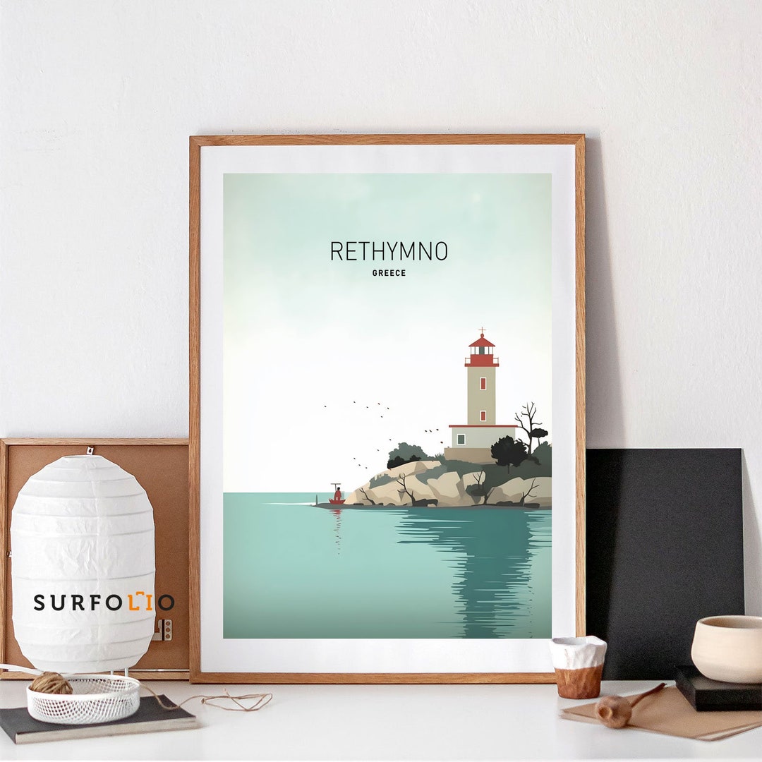 Rethymno Art Print Rethymno Poster Rethymno Travel Rethymno Wall Art ...