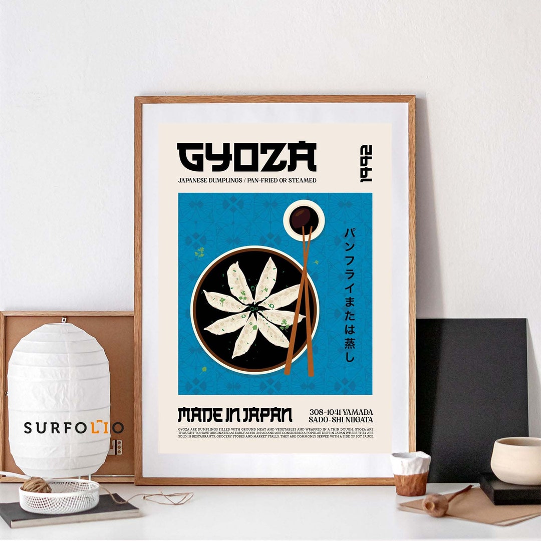 Gyoza Art Print, Japanese Gyoza, Japanese Dumplings, Dumplings Poster ...