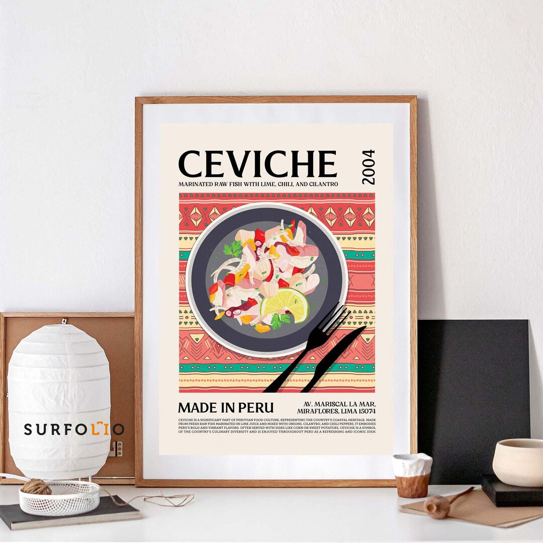 Peru Ceviche Food Art Ceviche Lover Food Retro Print Peru Cuisine Food ...