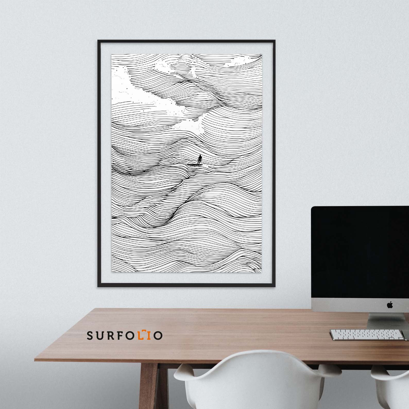 Waves Line Art Waves Line Minimal Waves Line Print Surfing - Etsy