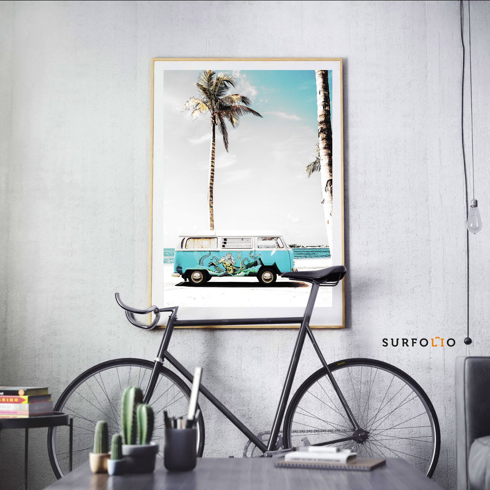 Coconut Beach Print Retro Van Print Combi Van Print Travel - Etsy