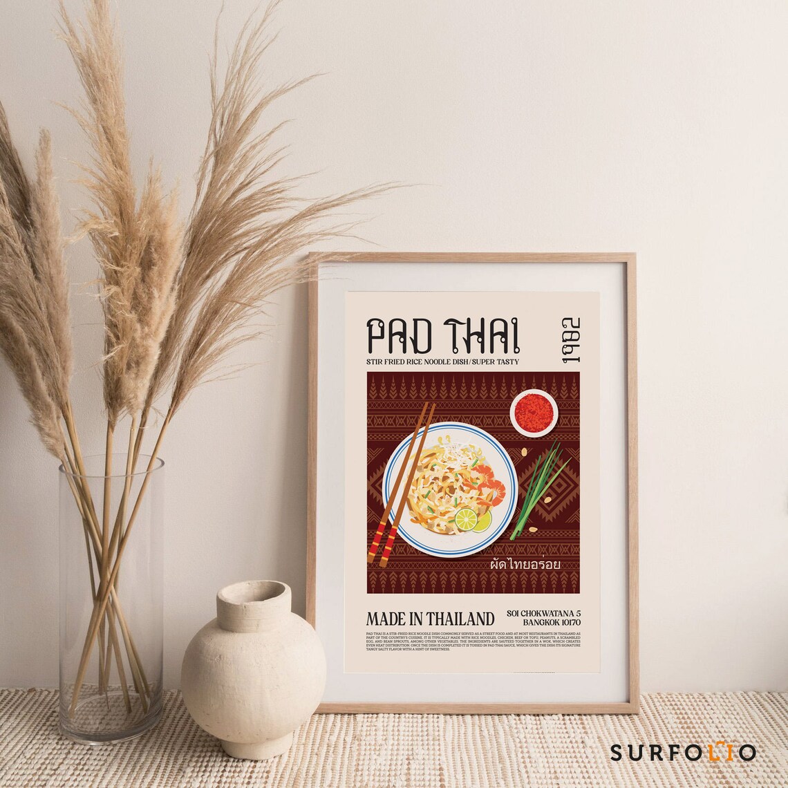 Pad Thai Print, Pad Thai Poster, Food Print, Thai Art Decor, Food Print ...