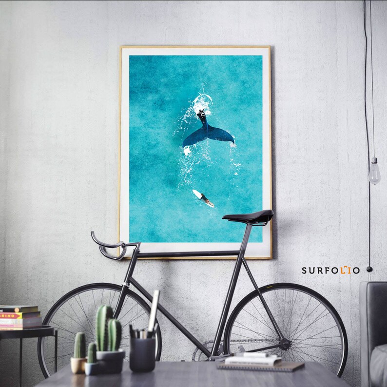 Whale Printable Whale Print Poster Blue Whale Art Whale | Etsy