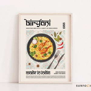 Biryani Print Indian Food Print Biryani Poster Mumbai Food India ...