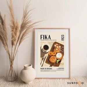 Fika Print Sweden Food Art Cakes and Coffee Chokladbollar Semla Food ...