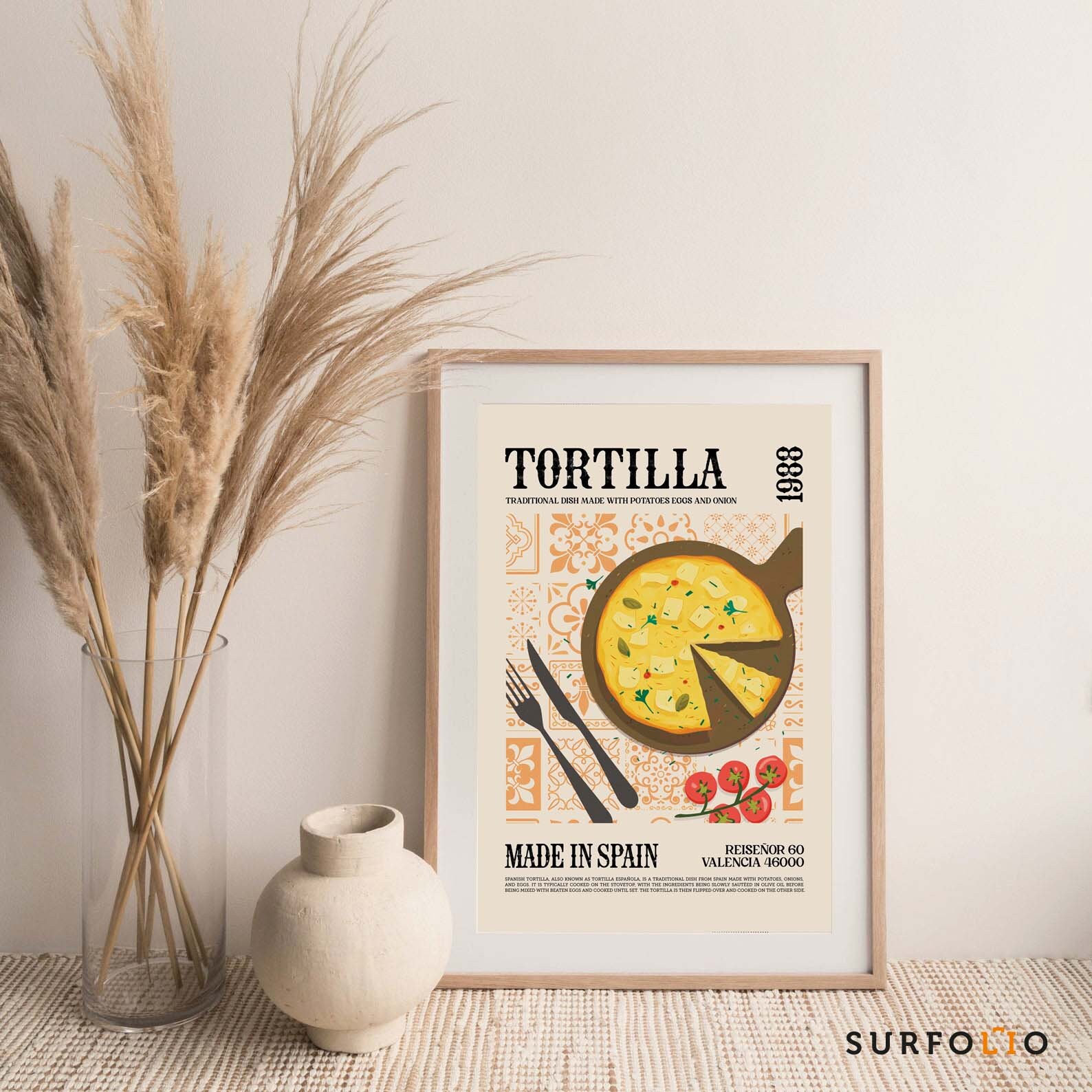 Tortilla Art Print, Tortilla Poster, Tortilla Food Art, Spain Cuisine, Spain Food Art, Kitchen ...