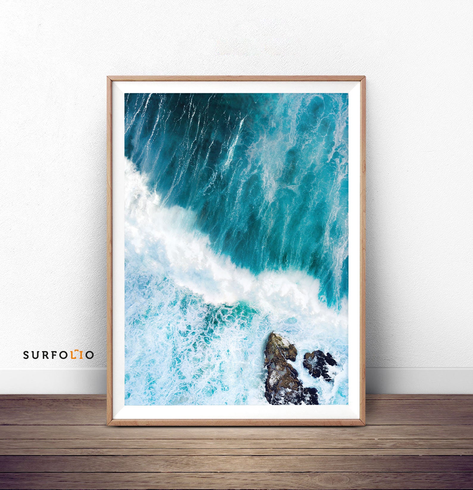 Turquoise Waves Art, Aerial View Waves, Aerial Ocean Waves, Ocean Foam ...