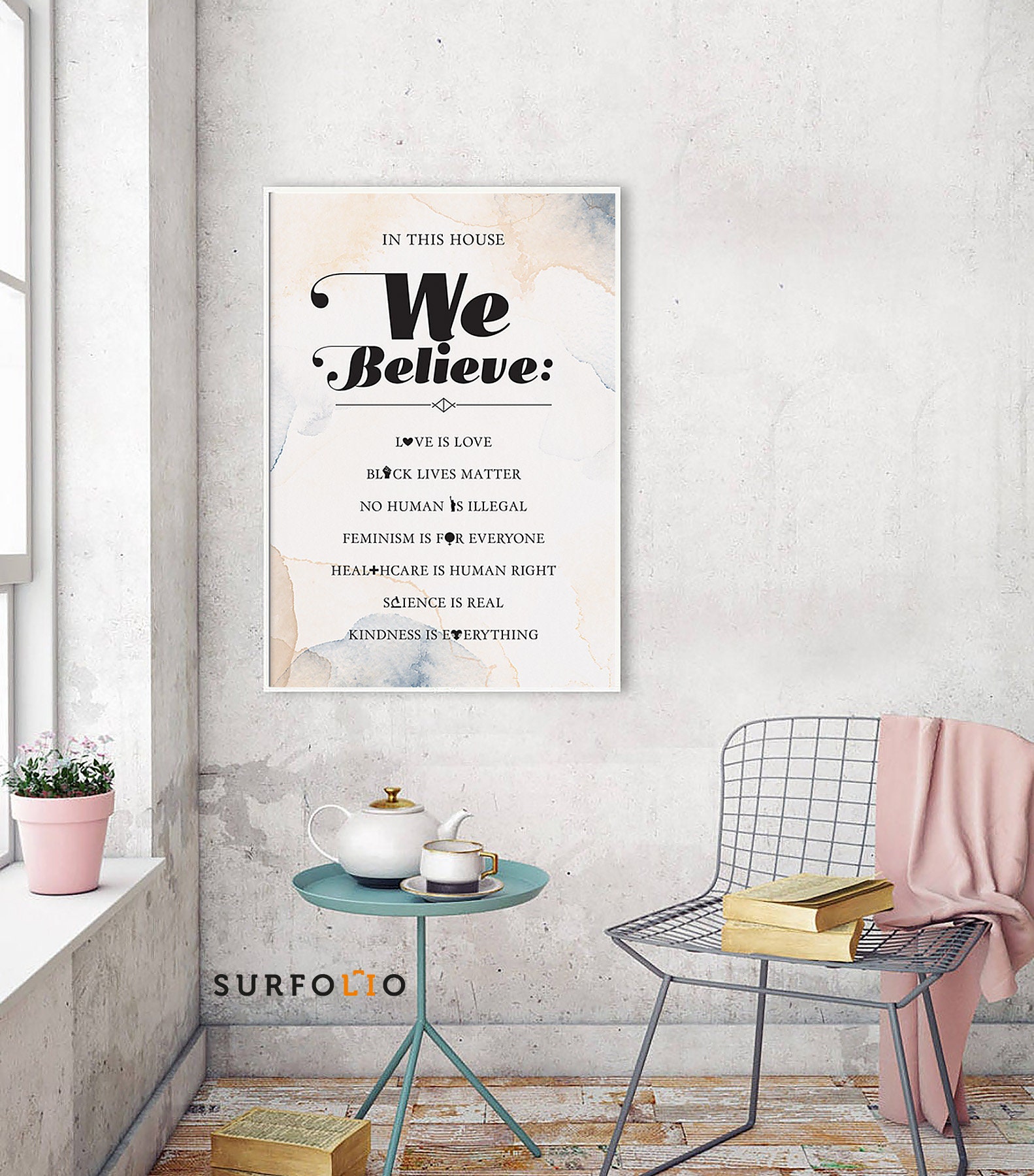 We Believe Poster We Believe Quotes Love Typo Poster Feminist - Etsy