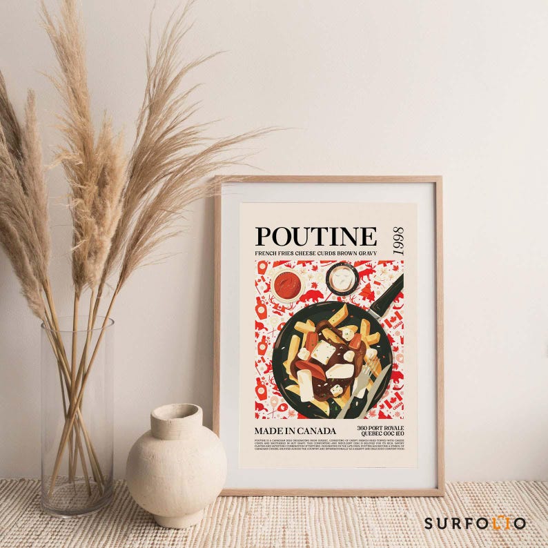 Canada Poutine Food Art Poutine Food Lover Kitchen Food Wall Art Retro ...