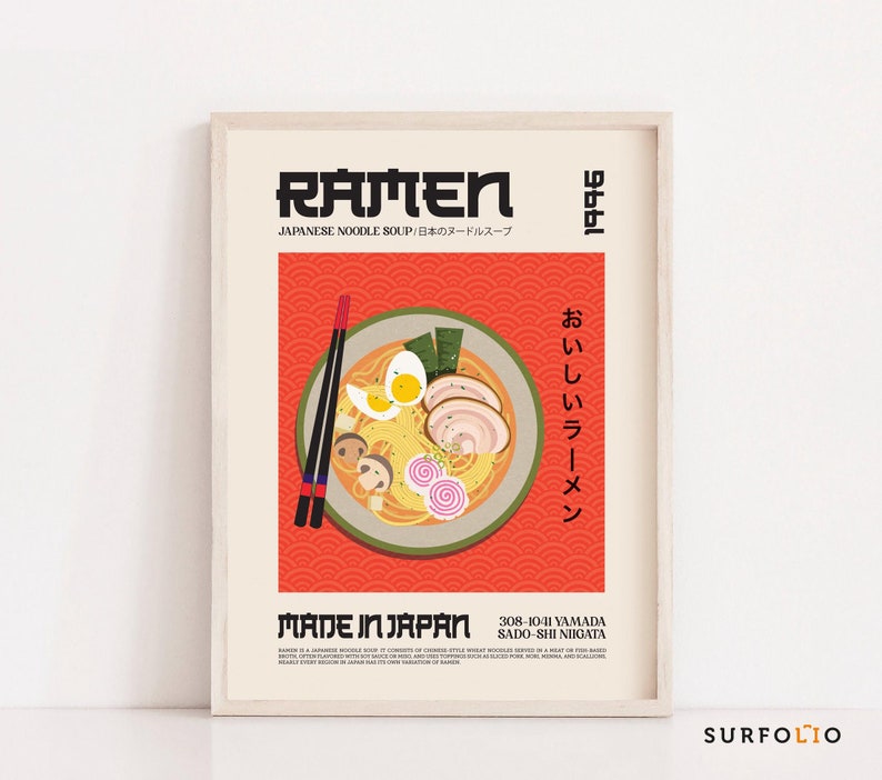 Ramen Print, Japanese Ramen, Ramen Noodles Art, Ramen Poster, Noodles ...