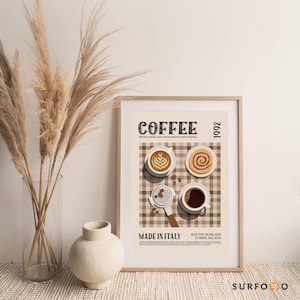 Boho Coffee Poster, Copper Coffee Poster, Boho Coffee Cup Art, Enjoy ...