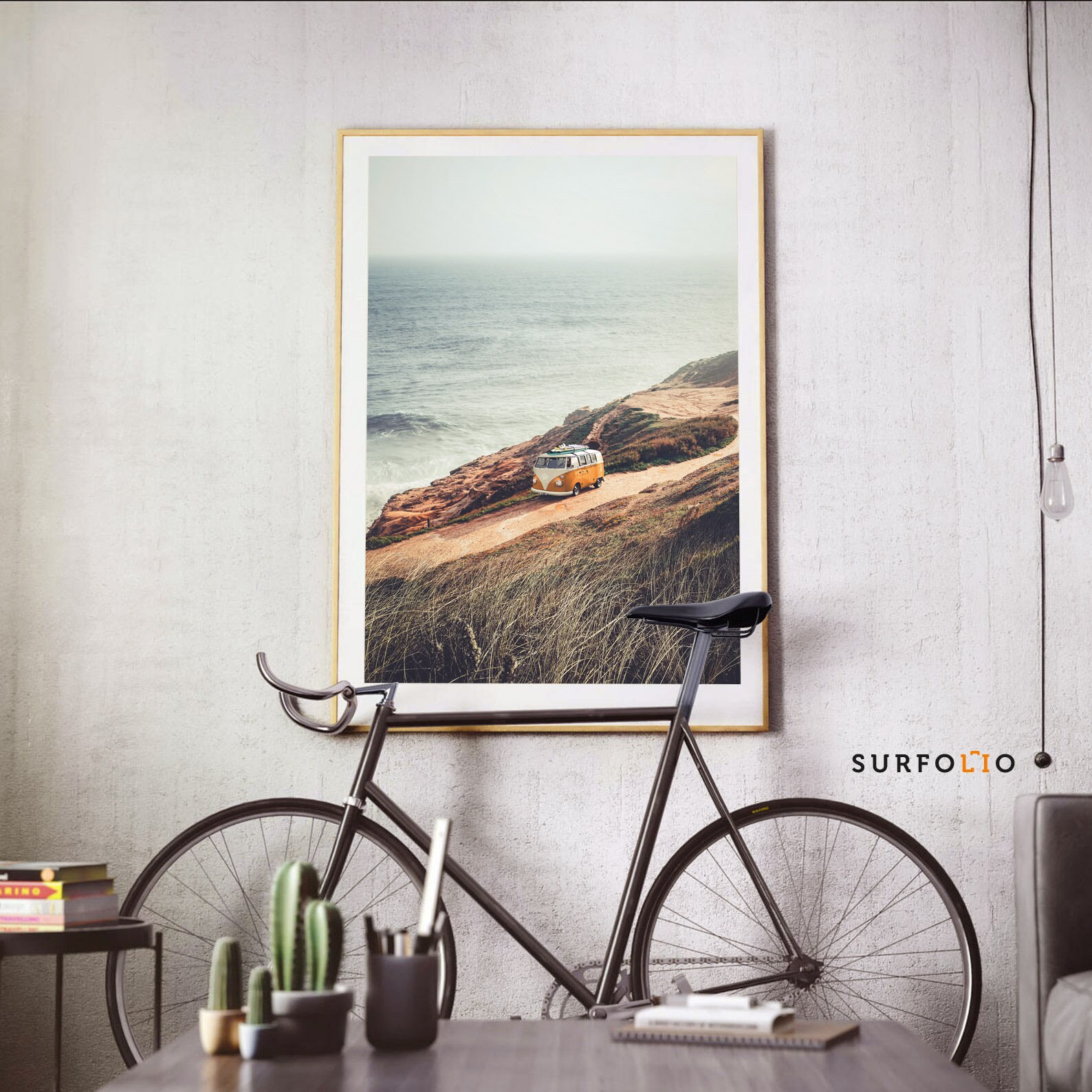 Surfboard Print Retro Surf Van Print Combi Van Surfboard Travel Beach ...