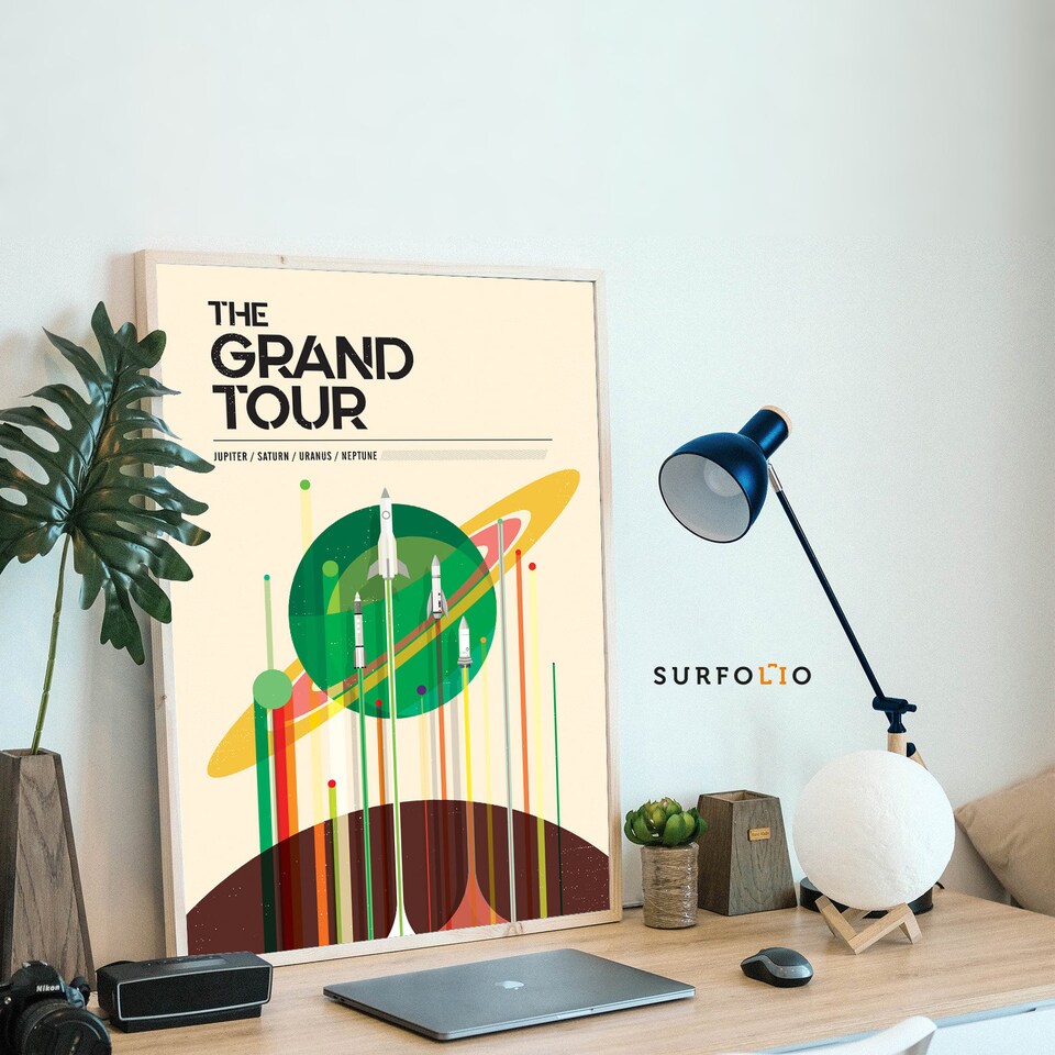 The Grand Tour Nasa Poster Grand Tour Vintage NASA Voyager Retro ...