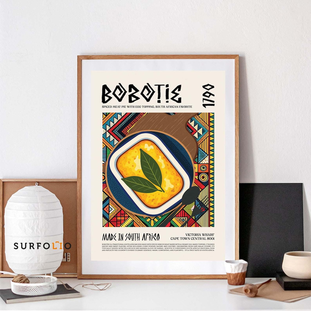 South Africa Art Bobotie Poster African Food Art Cape Malay Print ...