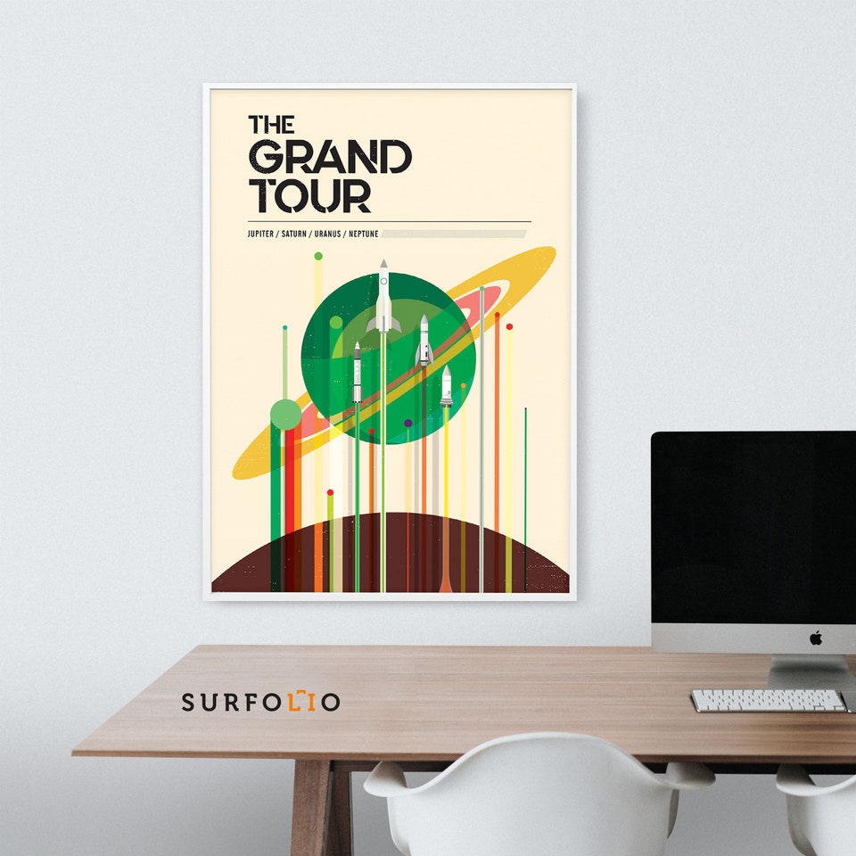 The Grand Tour Nasa Poster Grand Tour Vintage NASA Voyager Retro ...