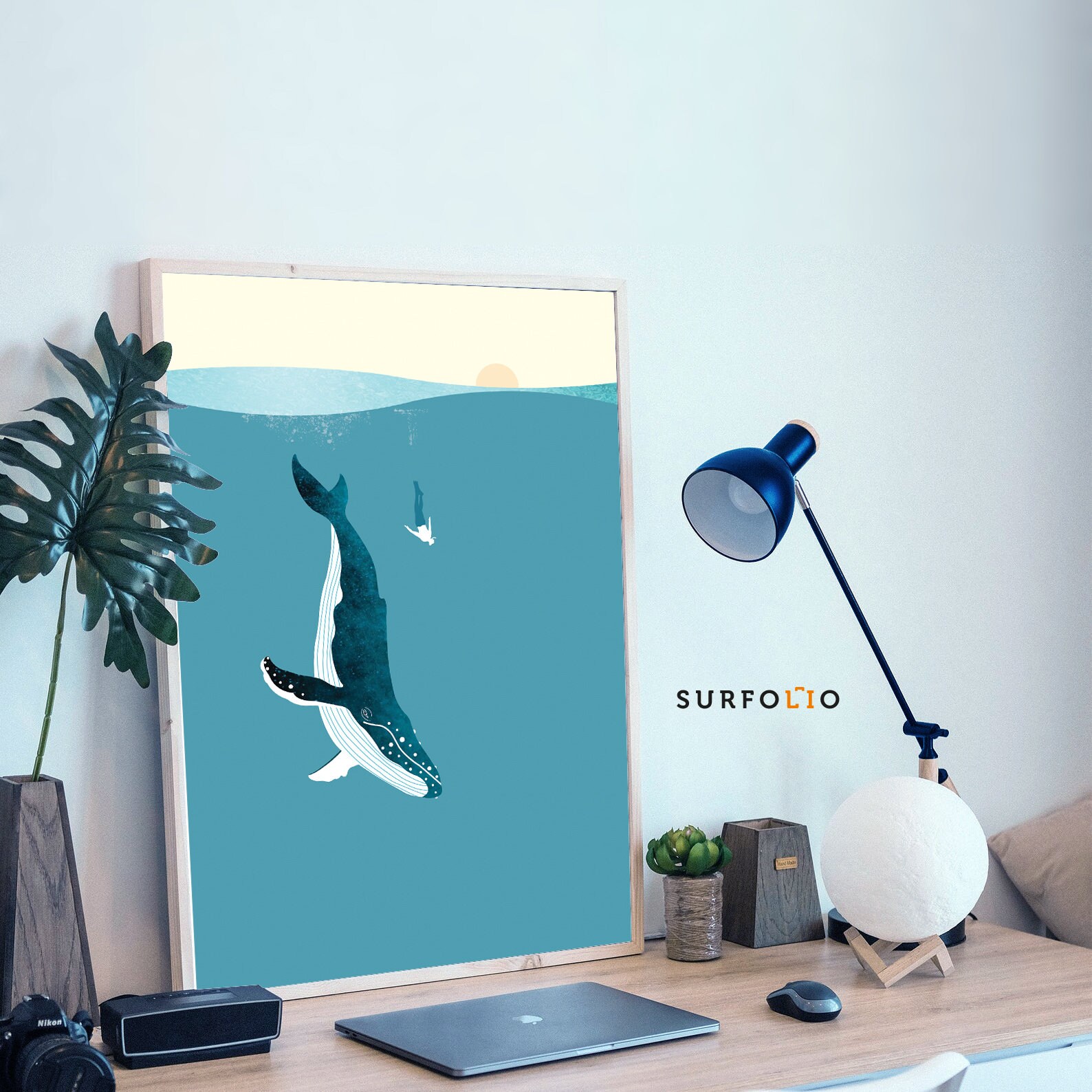 Whale Print Poster Blue Whale Art Whale Wall Art Whale | Etsy