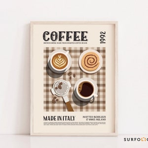 Boho Coffee Poster, Copper Coffee Poster, Boho Coffee Cup Art, Enjoy ...