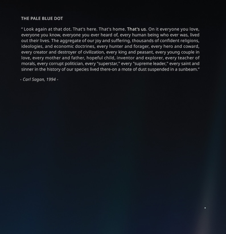 Carl Sagan Pale Blue Dot Print NASA Print Astronomy Print - Etsy UK