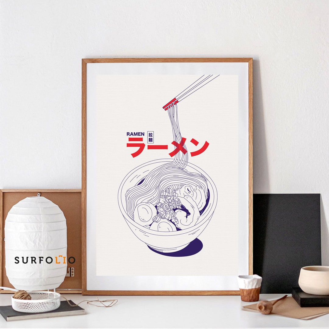 Ramen Print, Japanese Ramen, Ramen Noodles Art, Ramen Poster, Noodles ...