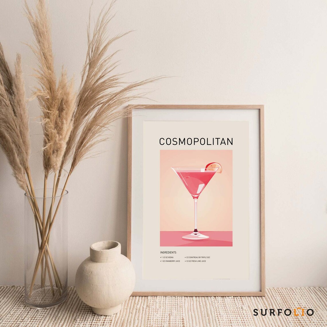 Cosmopolitan Poster Cocktail Wall Art Cosmopolitan Print Classic ...
