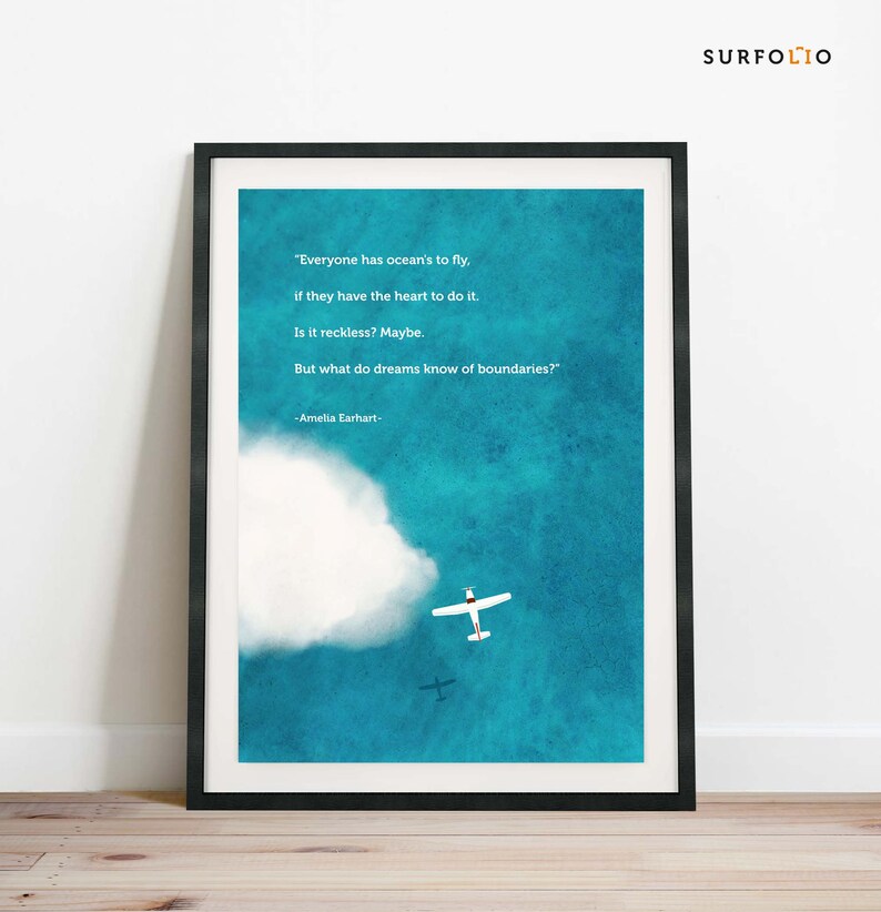 Amelia Earhart Print Amelia Quotes Poster Life Quotes - Etsy