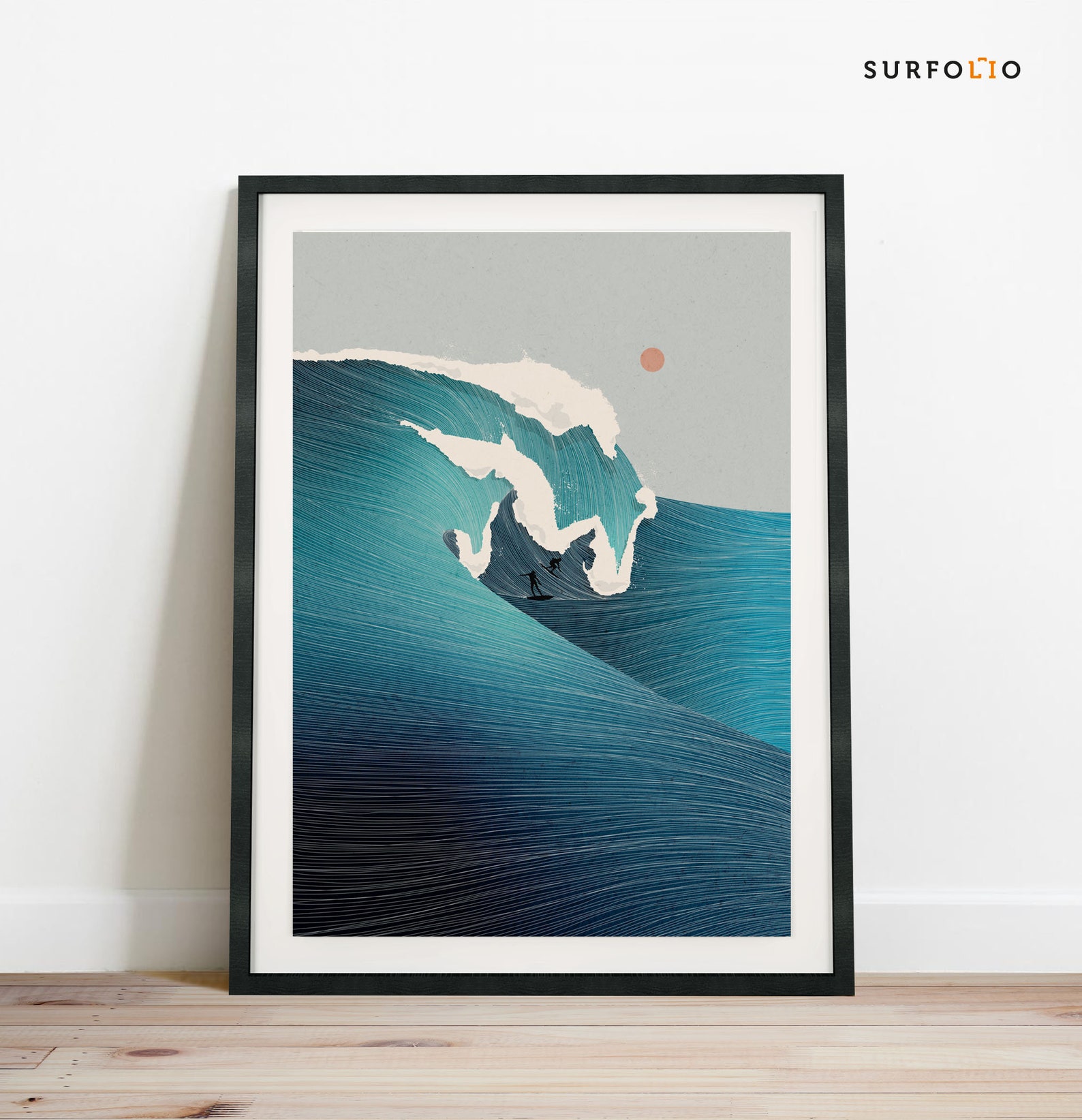 Waves Line Art, Waves Line Minimal, Waves Line Print, Surfing Waves ...