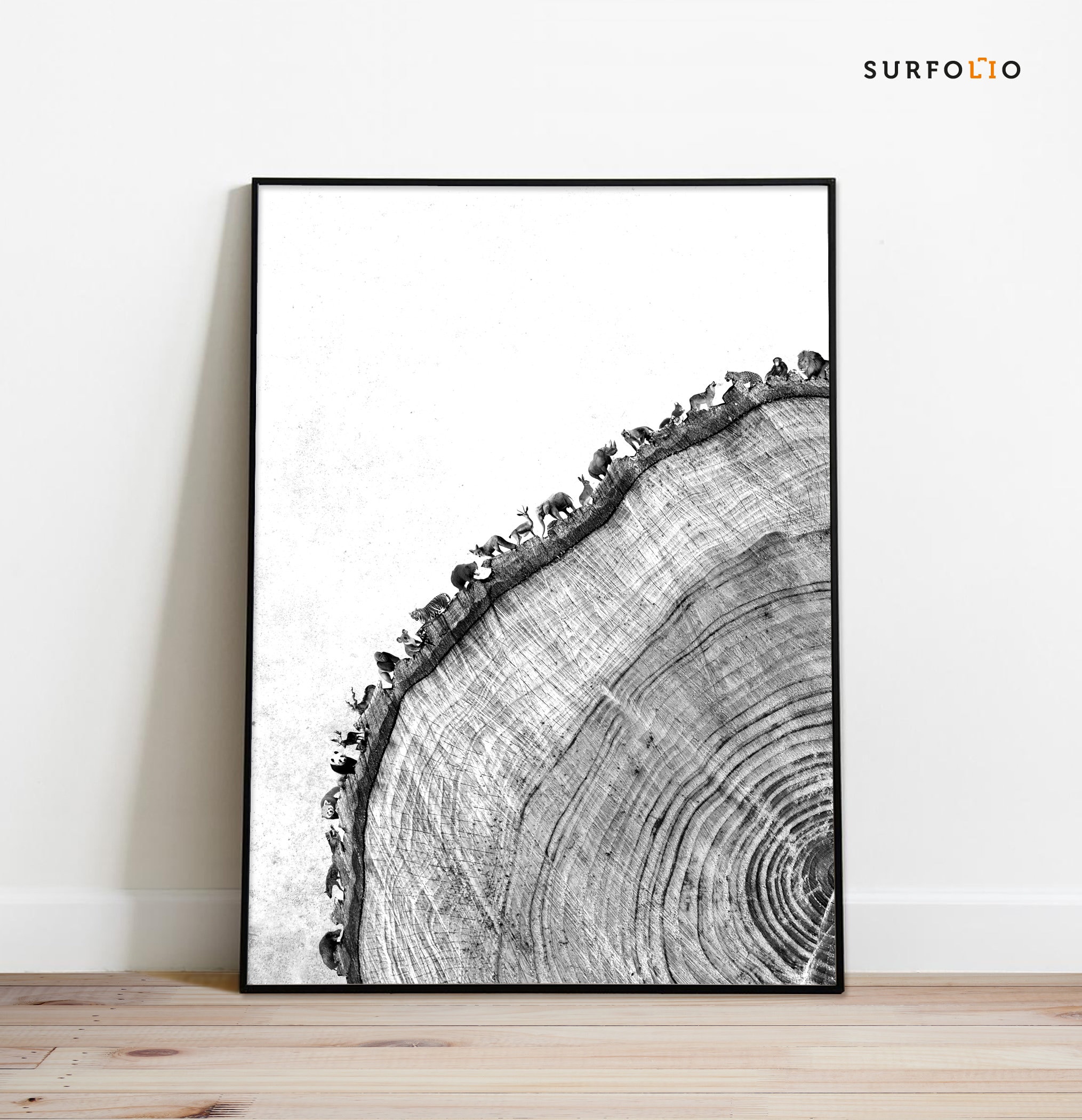 Woodcut Print Tree Ring Print Tree Stump Print Black & White - Etsy
