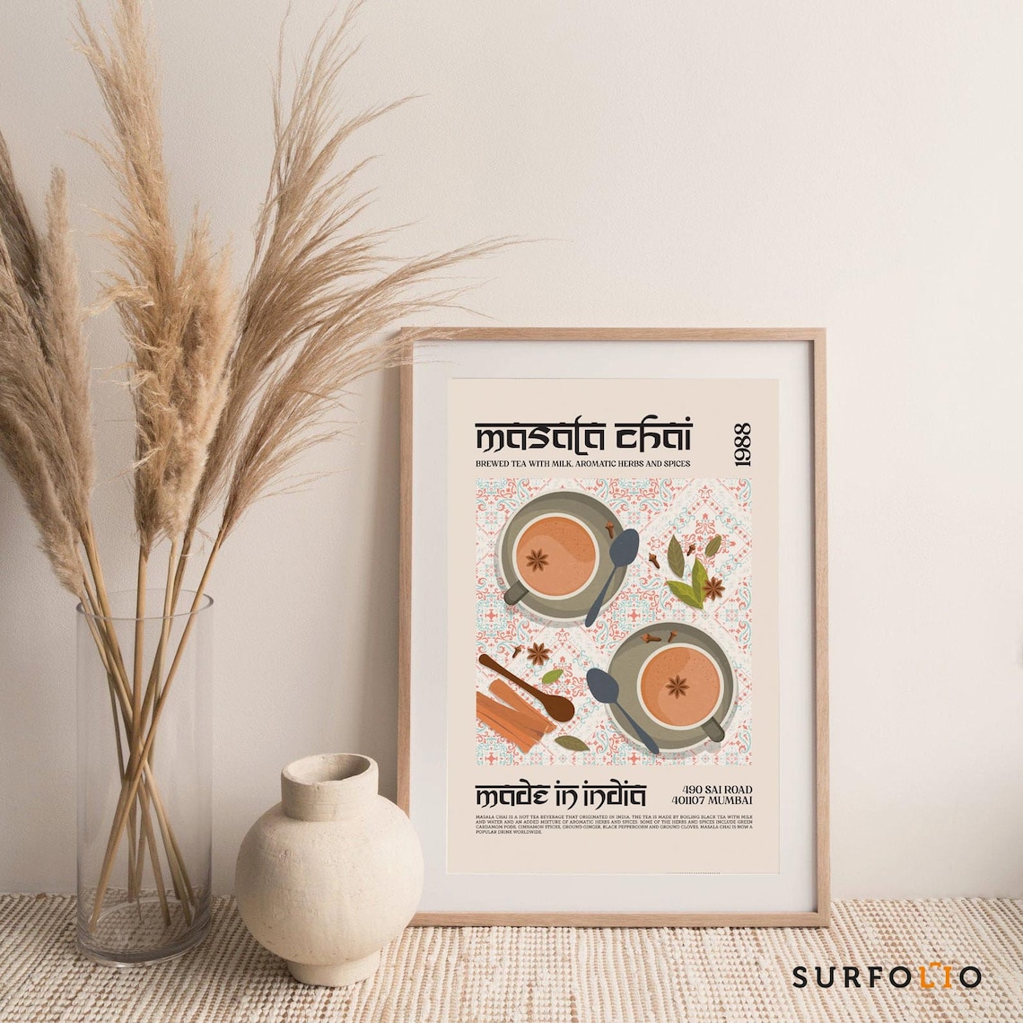 Masala Chai Indian Tea Print Masala Poster Mumbai Food - Etsy