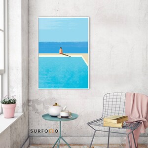 Poolside Print Pool Seaside Prints Minimalist Pool Pool Illustration ...