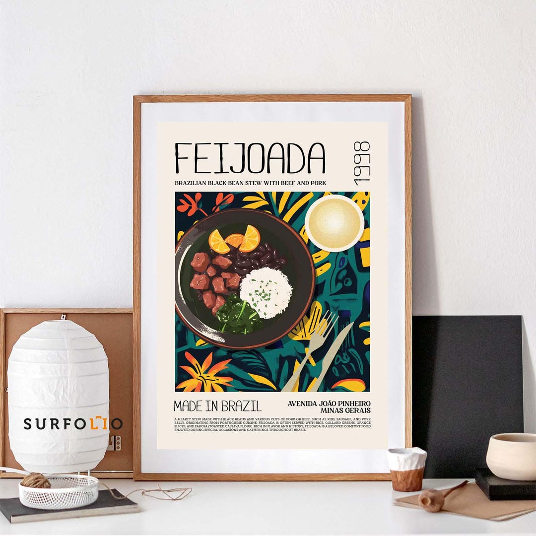 Brazil Feijoada Food Art Feijoada Food Lover Kitchen Food Wall Art ...