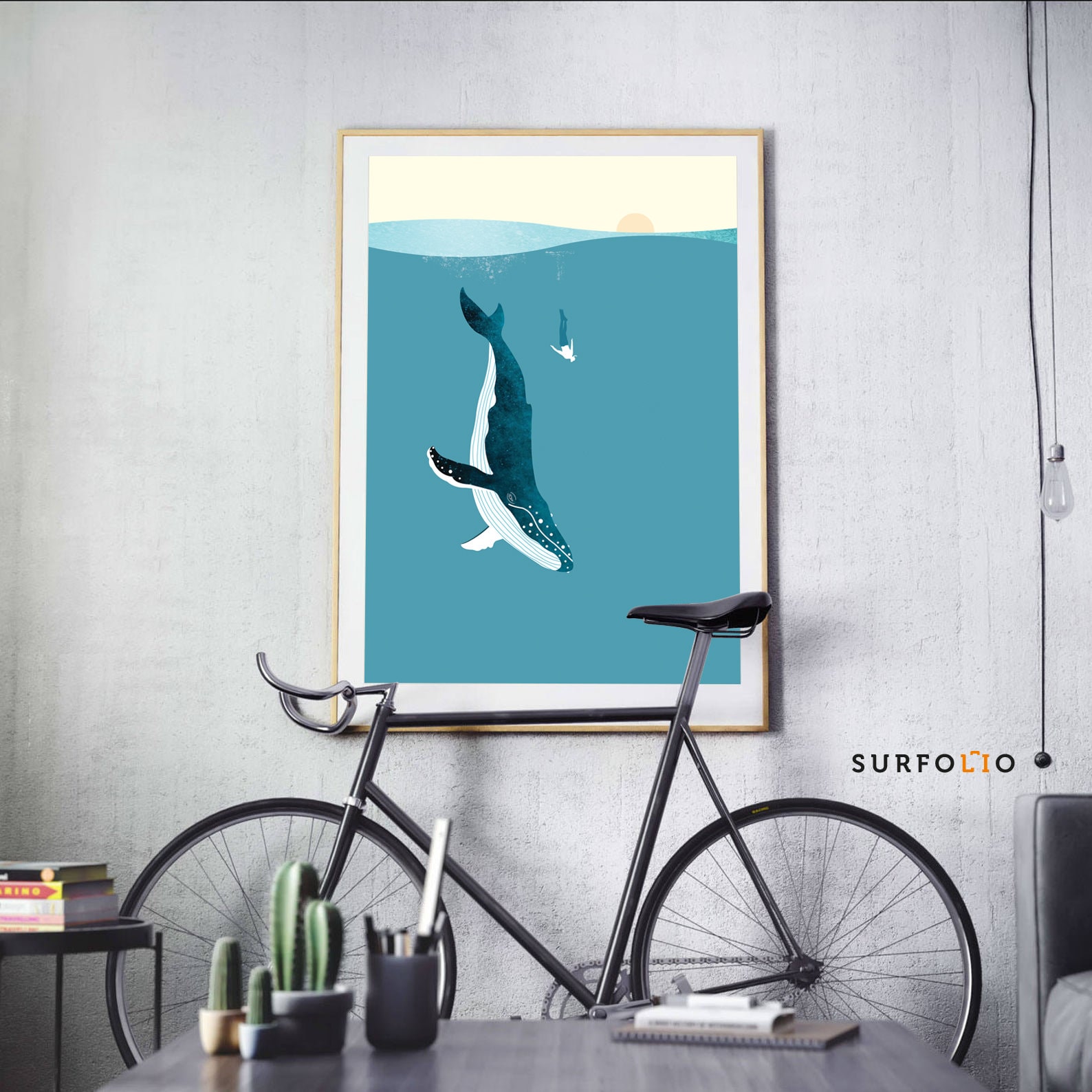 Whale Print Poster Blue Whale Art Whale Wall Art Whale Illustration ...
